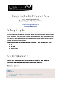 Materi 5. Fungsi Logika Dan Pencarian Data - Repository